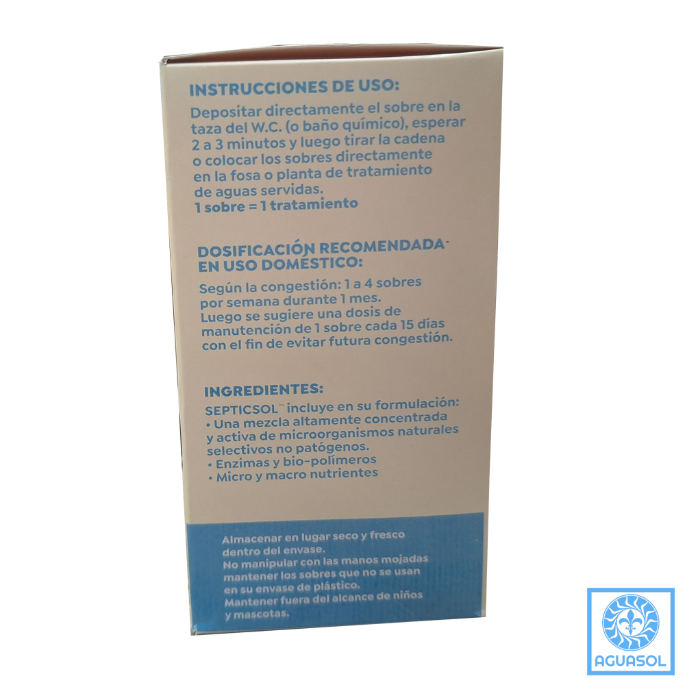 Tratamiento Bacterias Para Fosas Septica y Plantas Tratamiento- AGUAFER