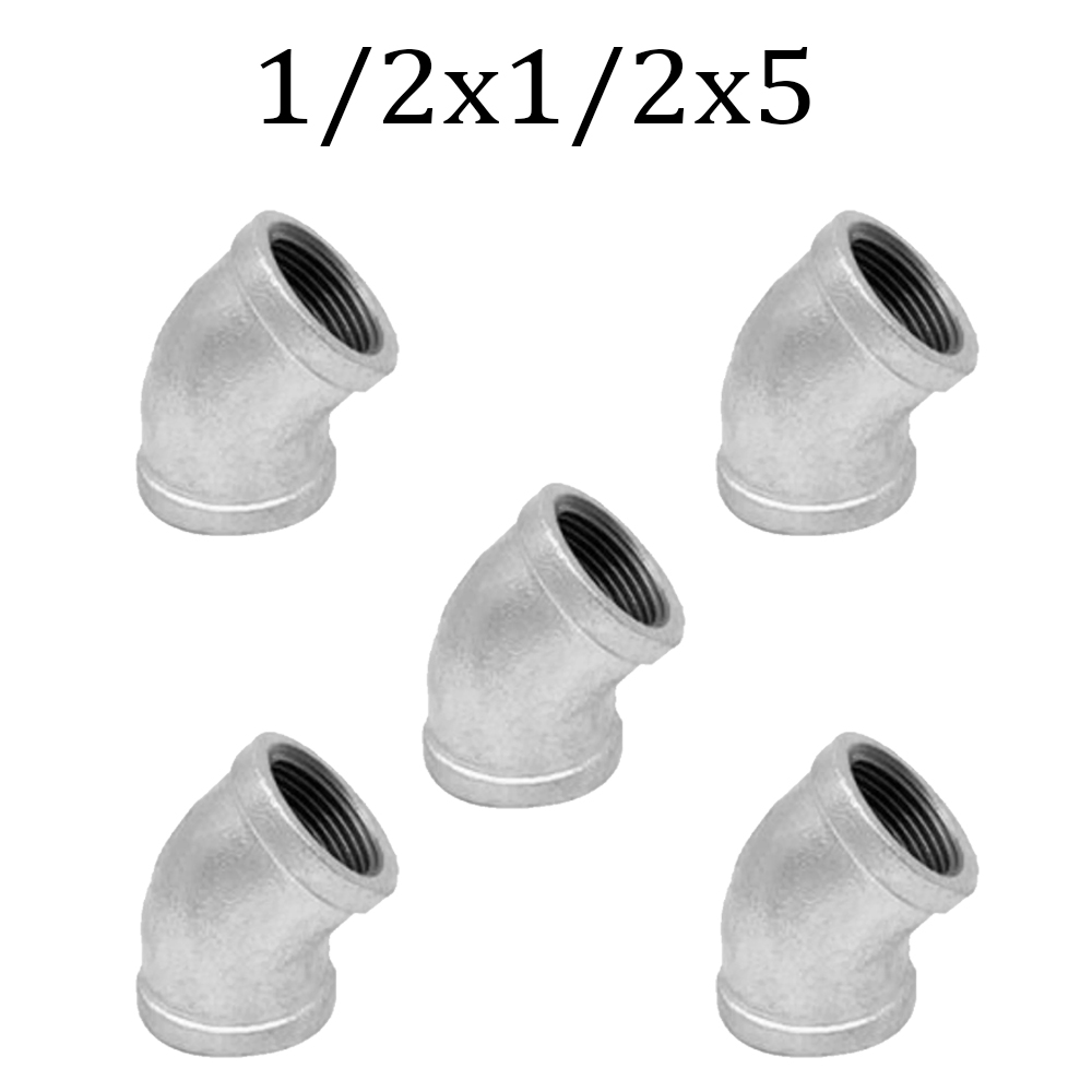 Codo 45° 1/2 X 1/2 Hi/hi Galvanizado Pack 5 Unidades- AGUAFER